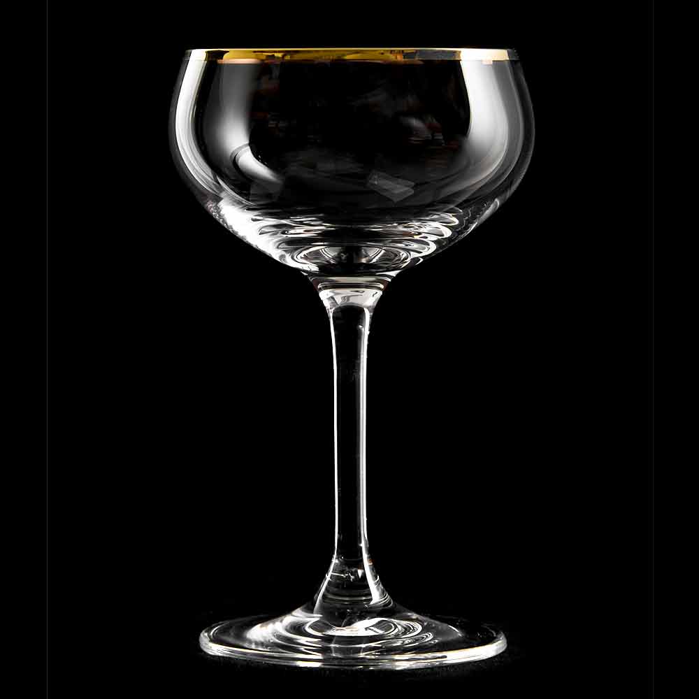 Gold Rim Champagne Glass Coupe 21cl (pack of 6) – Urban Bar Singapore