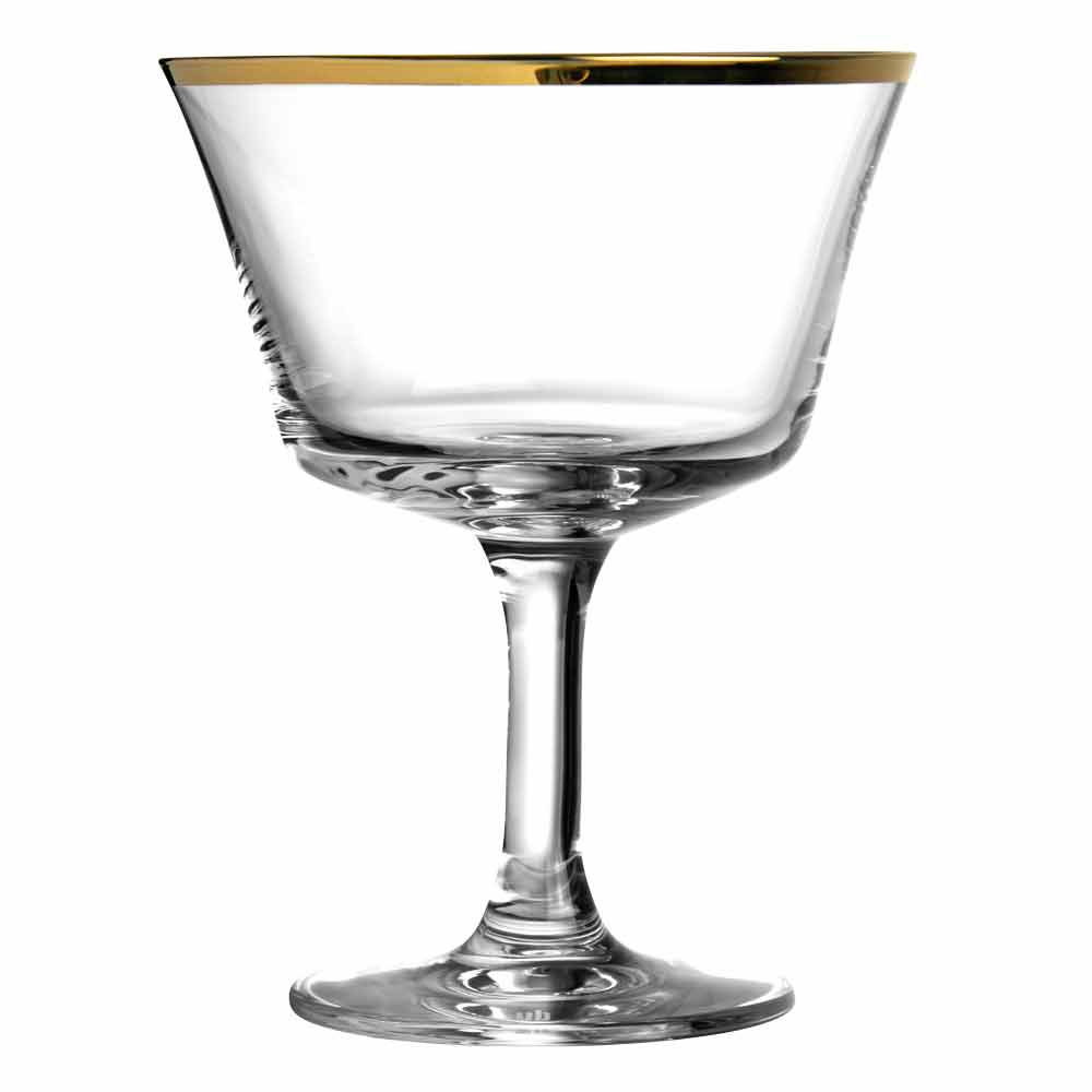 Gold Rim Fizz Cocktail Glass Coupe 20cl (pack of 6) – Urban Bar Singapore